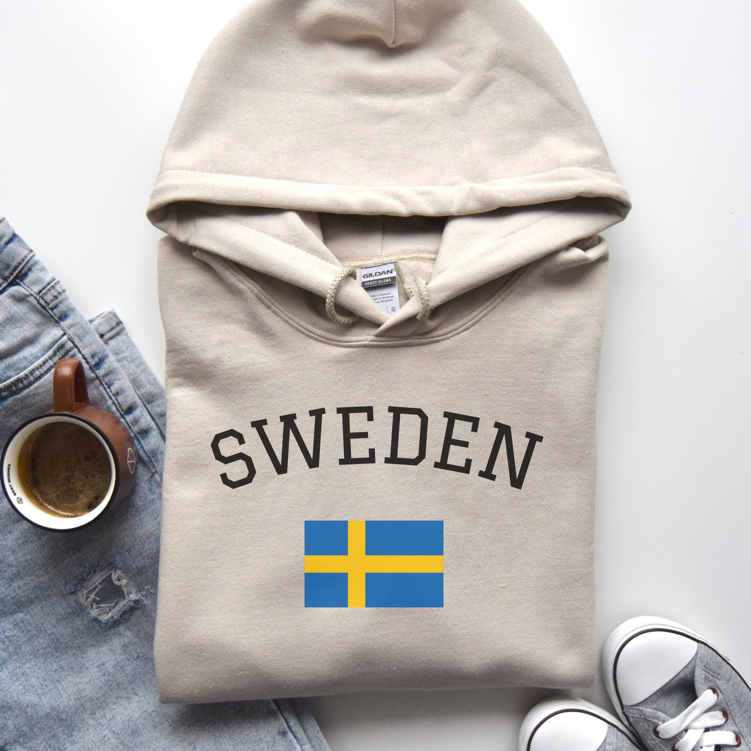 Swedish Flag Emblem Sweden Scandinavia Hoodie for Lovers of - Etsy