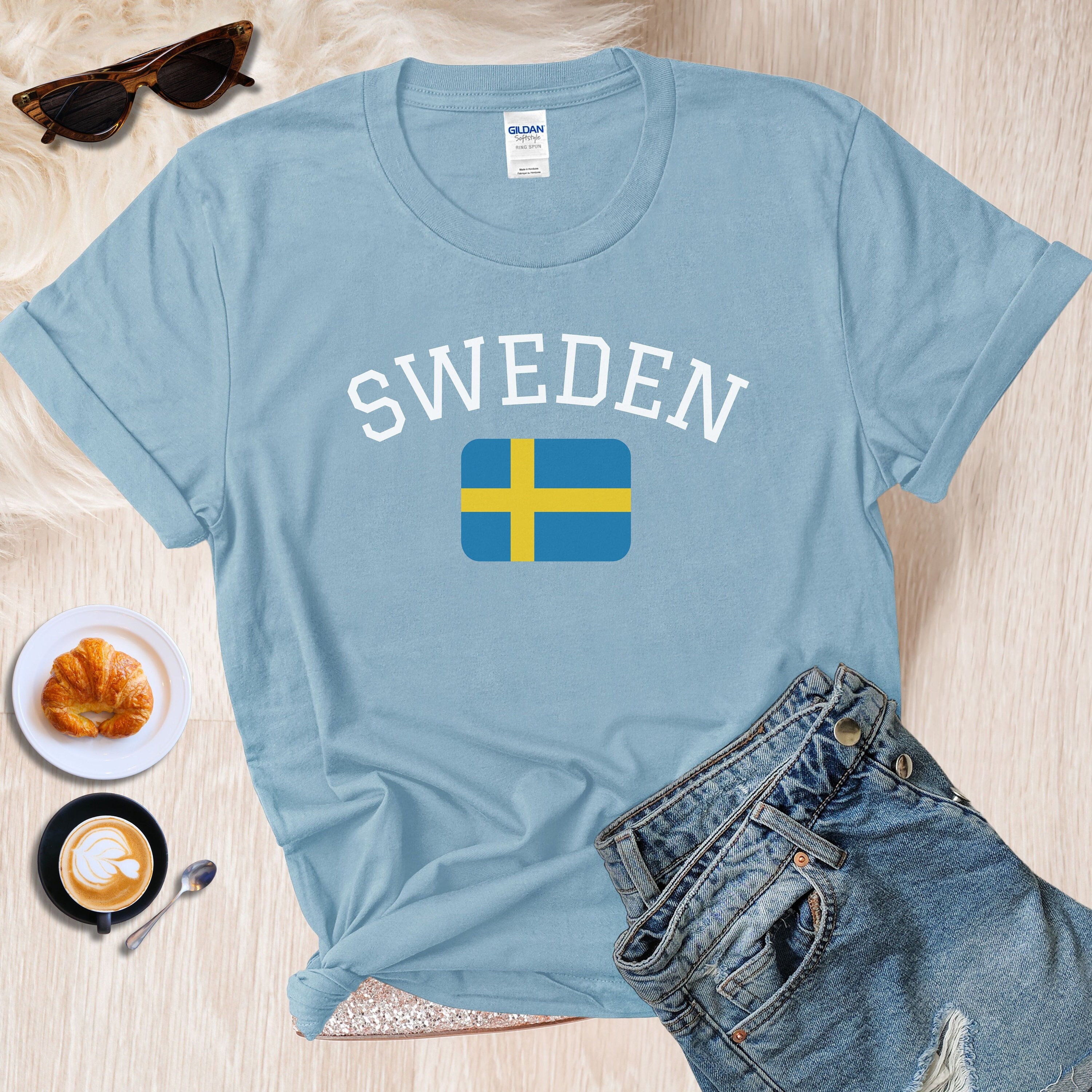 Swedish Flag Emblem Best Sweden Flag Shirt Sweden Tshirt Etsy