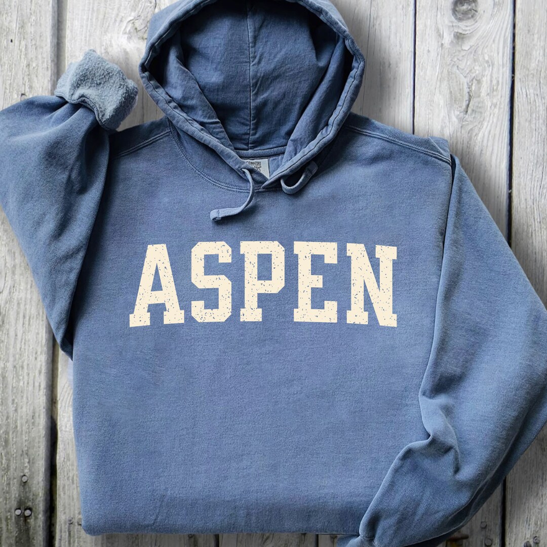Aspen Hoodie Sweatshirt, Comfort Colors® Brand Hooded Sweatshirt ...