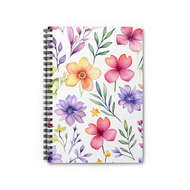 Cottagecore Flower Summer Floral Spiral Notebook Ruled Line - Etsy