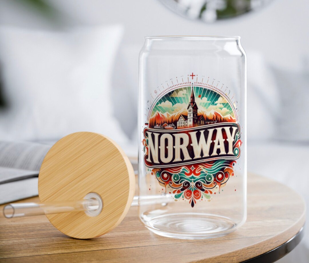 Norway Glass Tumbler, Norwegian Glass, Scandinavia Sipper Glass, 16oz ...