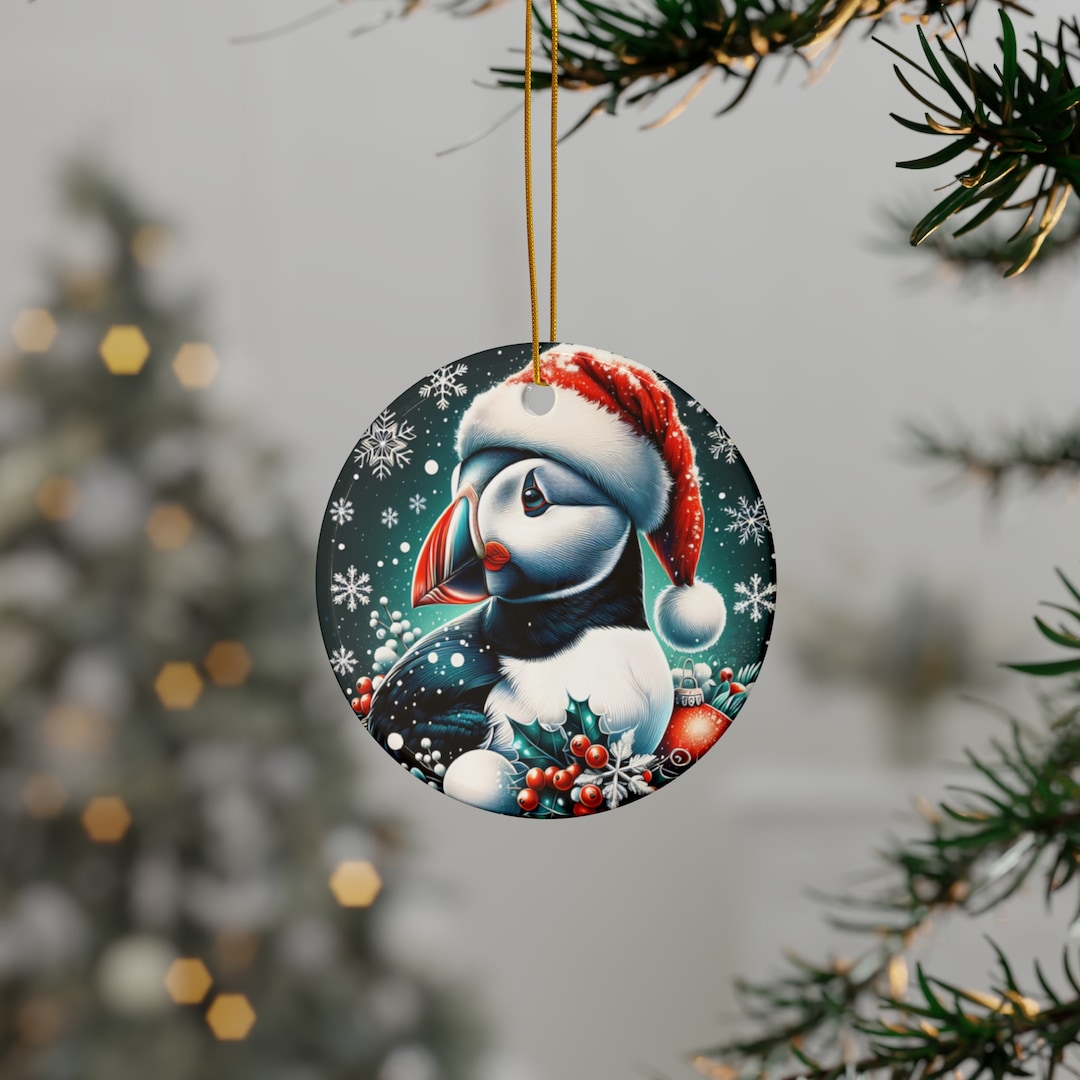 Christmas Puffin Ornament, Iceland Puffin Christmas Ceramic Ornaments ...