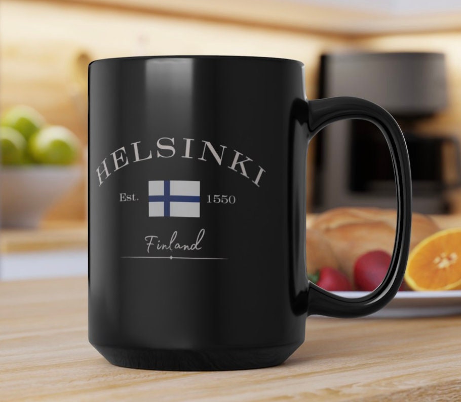 Helsinki Mug, Finland Ceramic Coffee Mug 15 Oz., Finnish Coffee Mug ...