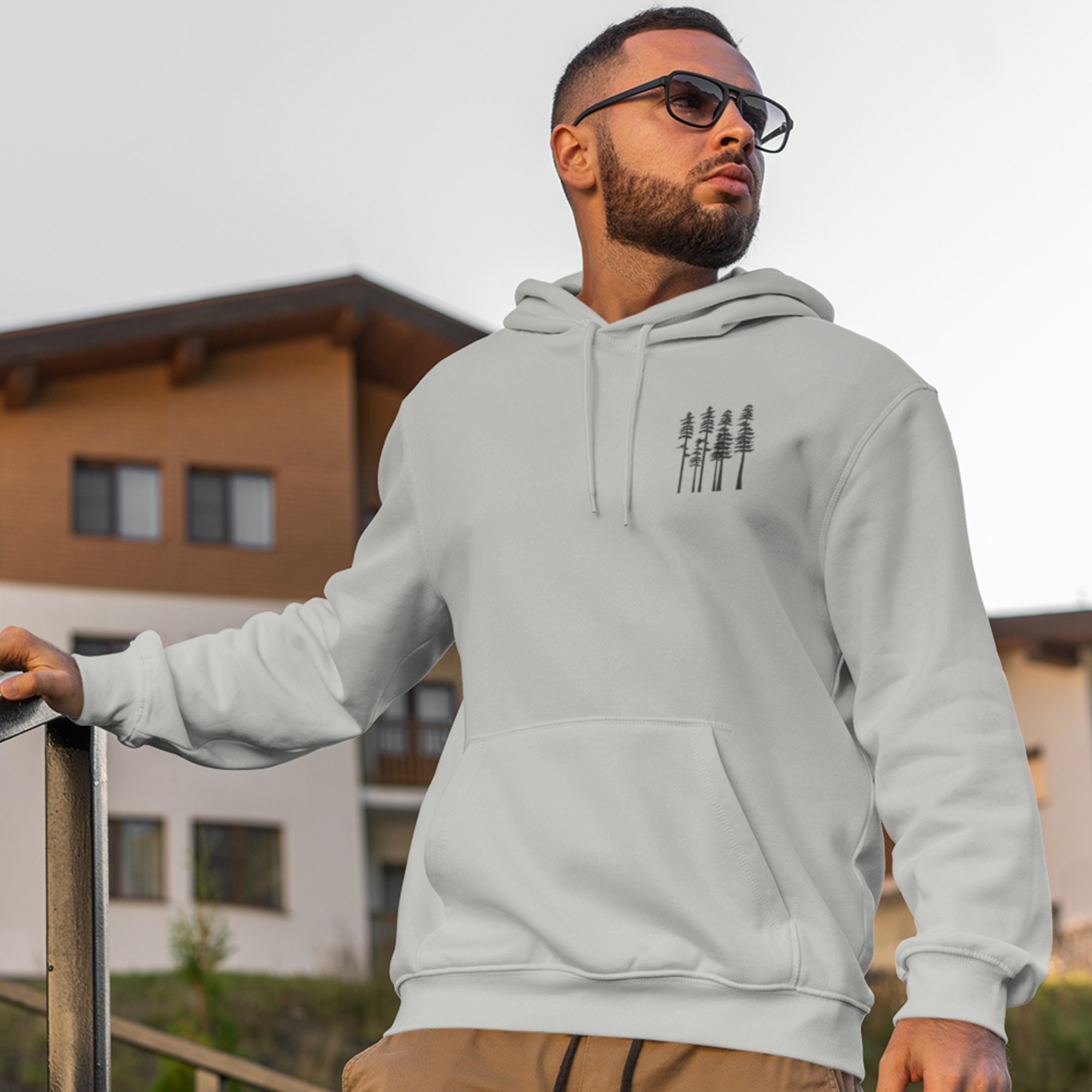 Tall Trees Hoodie for Cozy Camping Gear and Has Pine Tree Graphic That ...