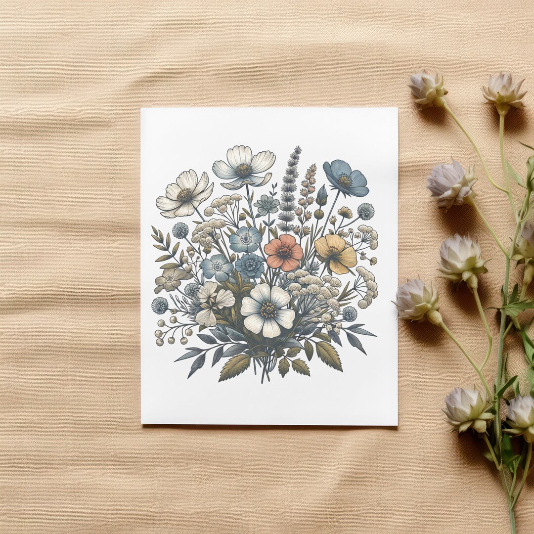 Wildflower SVG Digital Files - PNG SVG Files - Digital Files Only ...