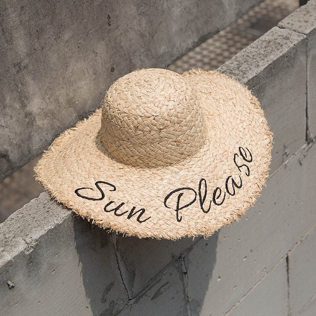 Embroidered Straw Hat, 100% Handmade, Elegant Women, Panama Hat, Beach ...