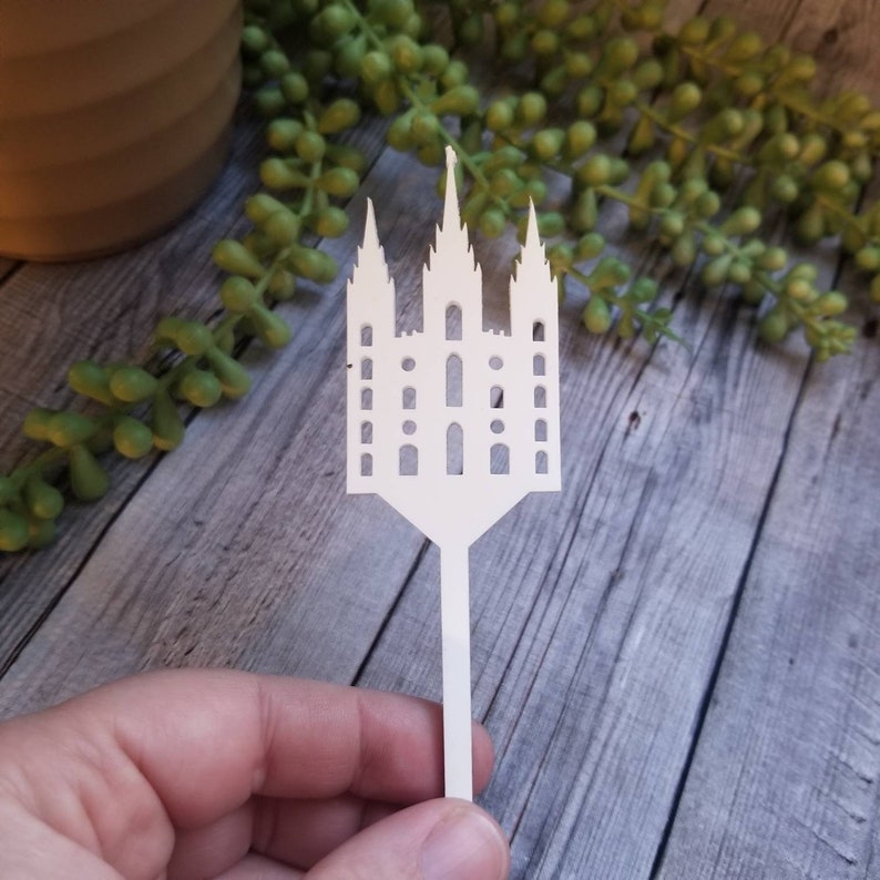 Temple Plant Pick Temple Plant Stake Latter Day Saint Home - Etsy