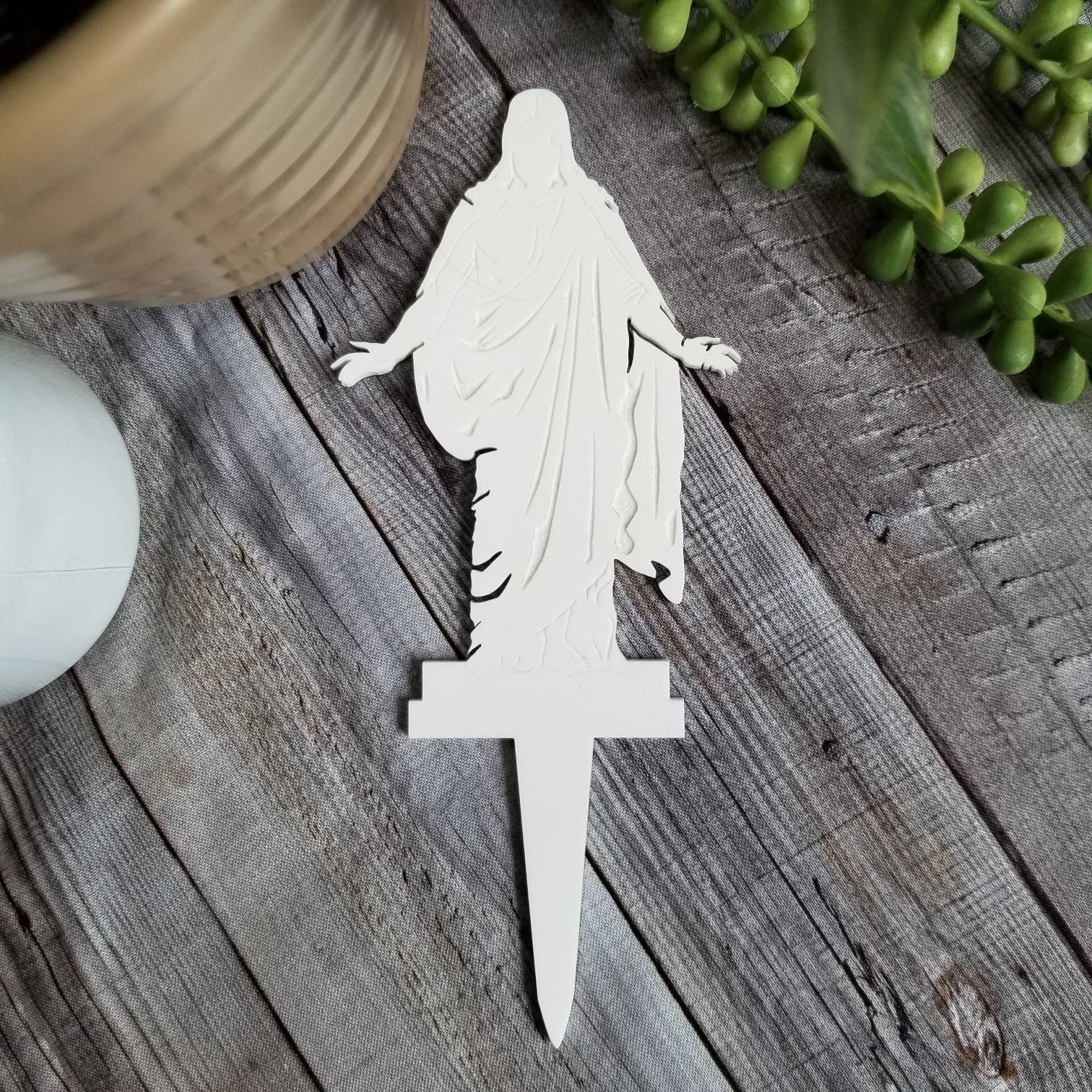 Jesus Christ Plant Pick, Christus Plant Stake, Latter-day Saint Gift ...