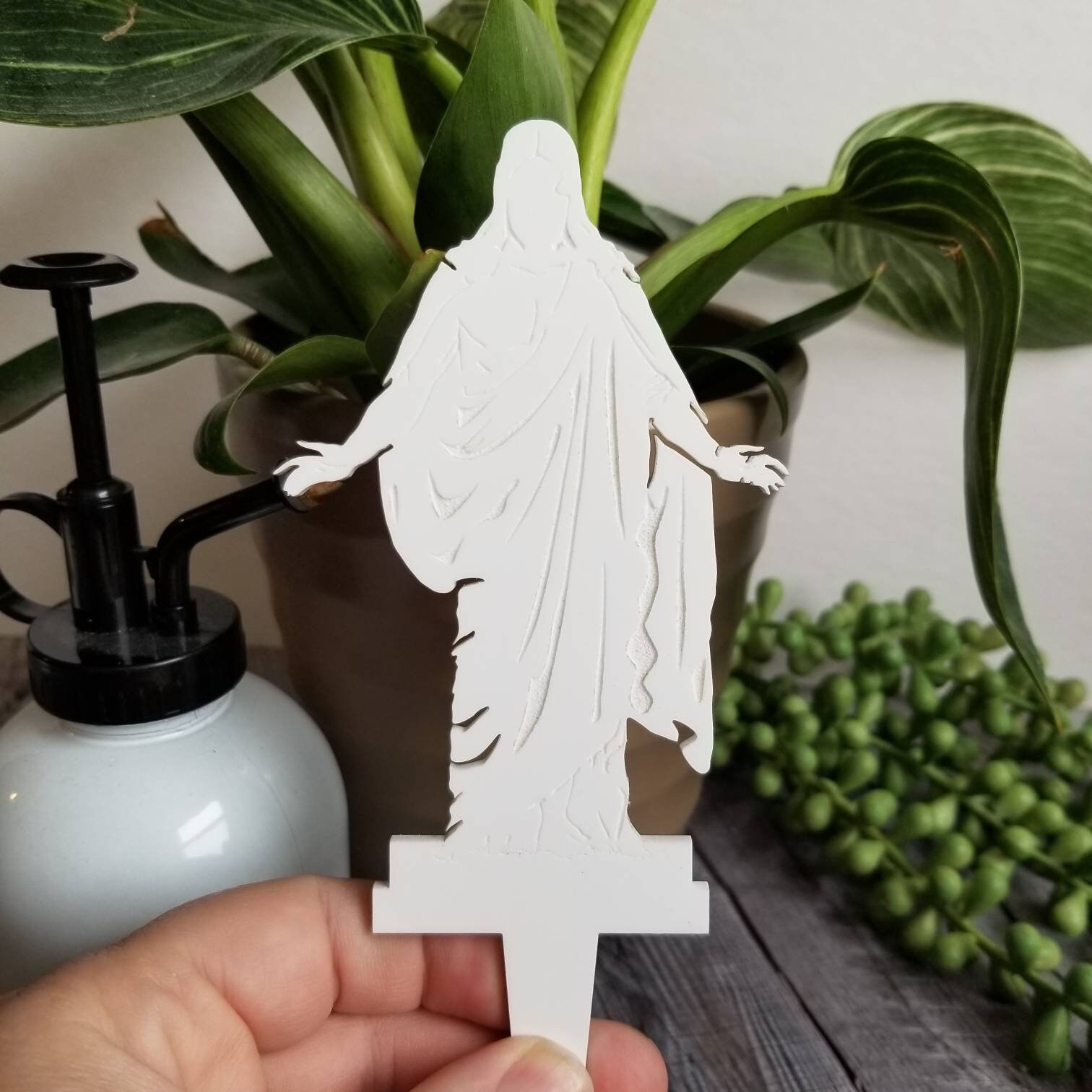 Jesus Christ Plant Pick, Christus Plant Stake, Latter-day Saint Gift ...
