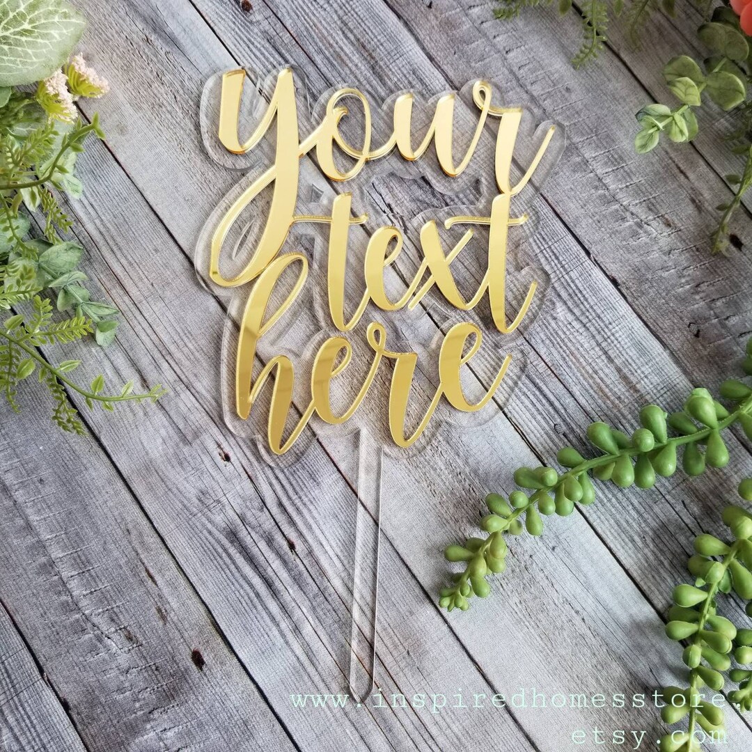 Custom Layered Cake Topper, Elegant Wedding Topper, Personalized ...