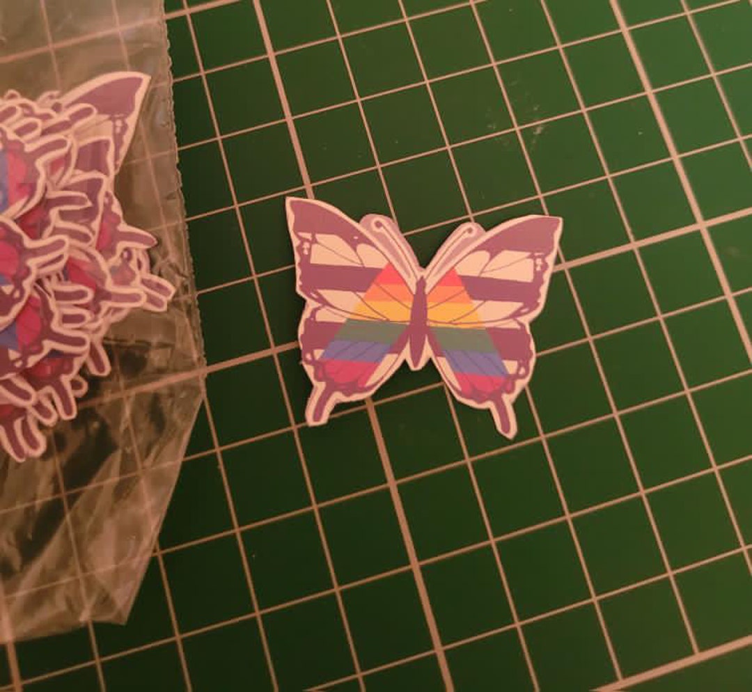 Sticker, Label, Seal, Sticky Label, Decals, Butterfly Sticker, LGBTQIA ...