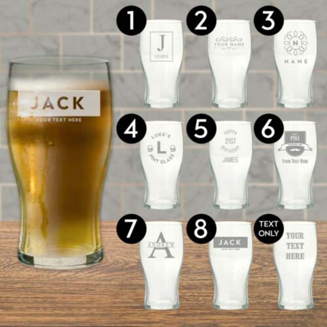 Personalised, Beer Glass (engrave Your Name) - Etsy