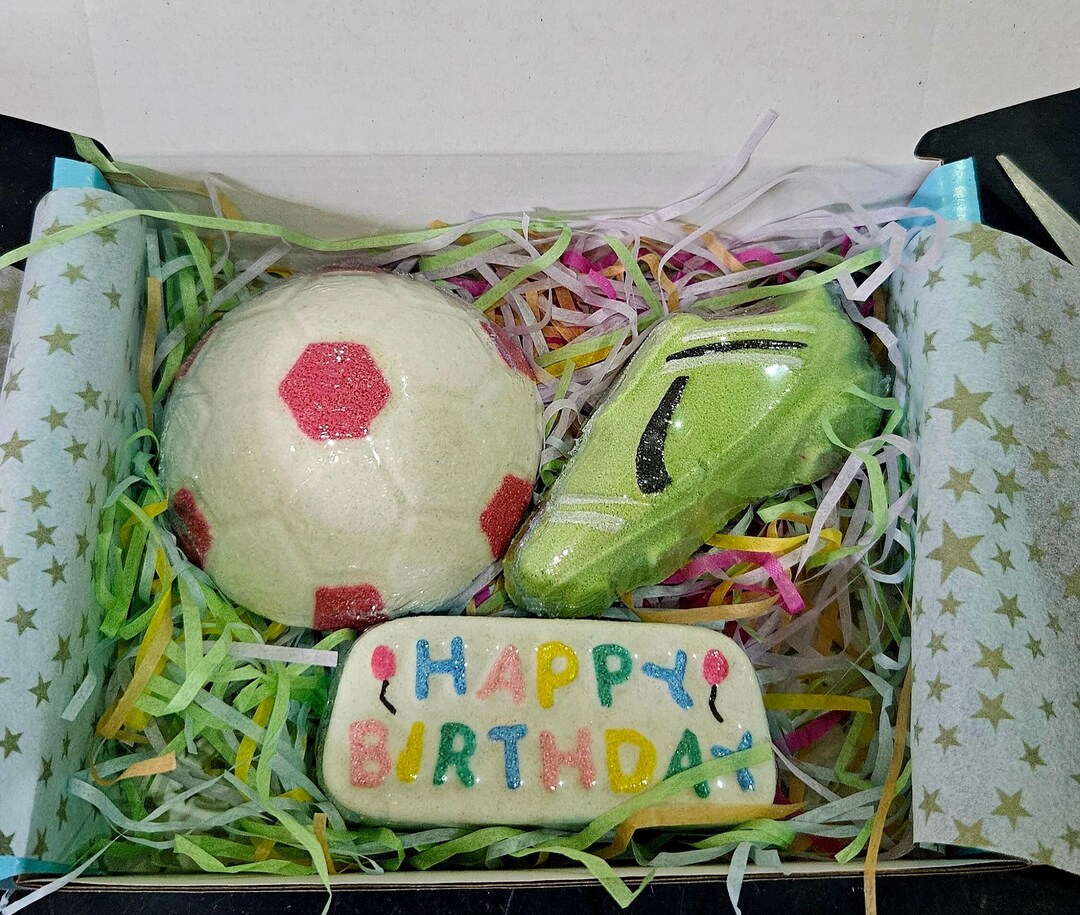 Footballer Birthday Bath Bomb Gift Set. Perfect Birthday, Christmas ...