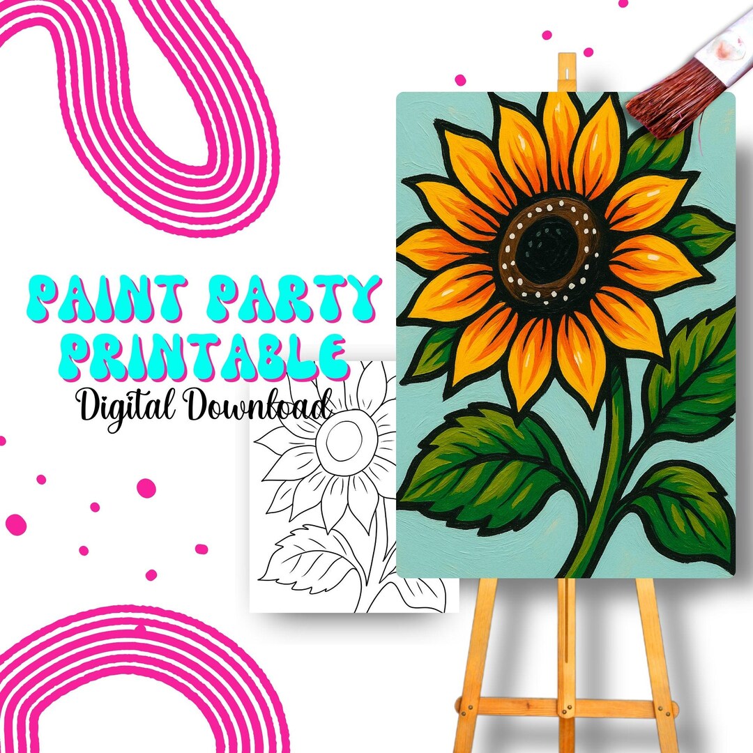 Paint Party Printable Tracers – Instant Digital Download for DIY Art ...