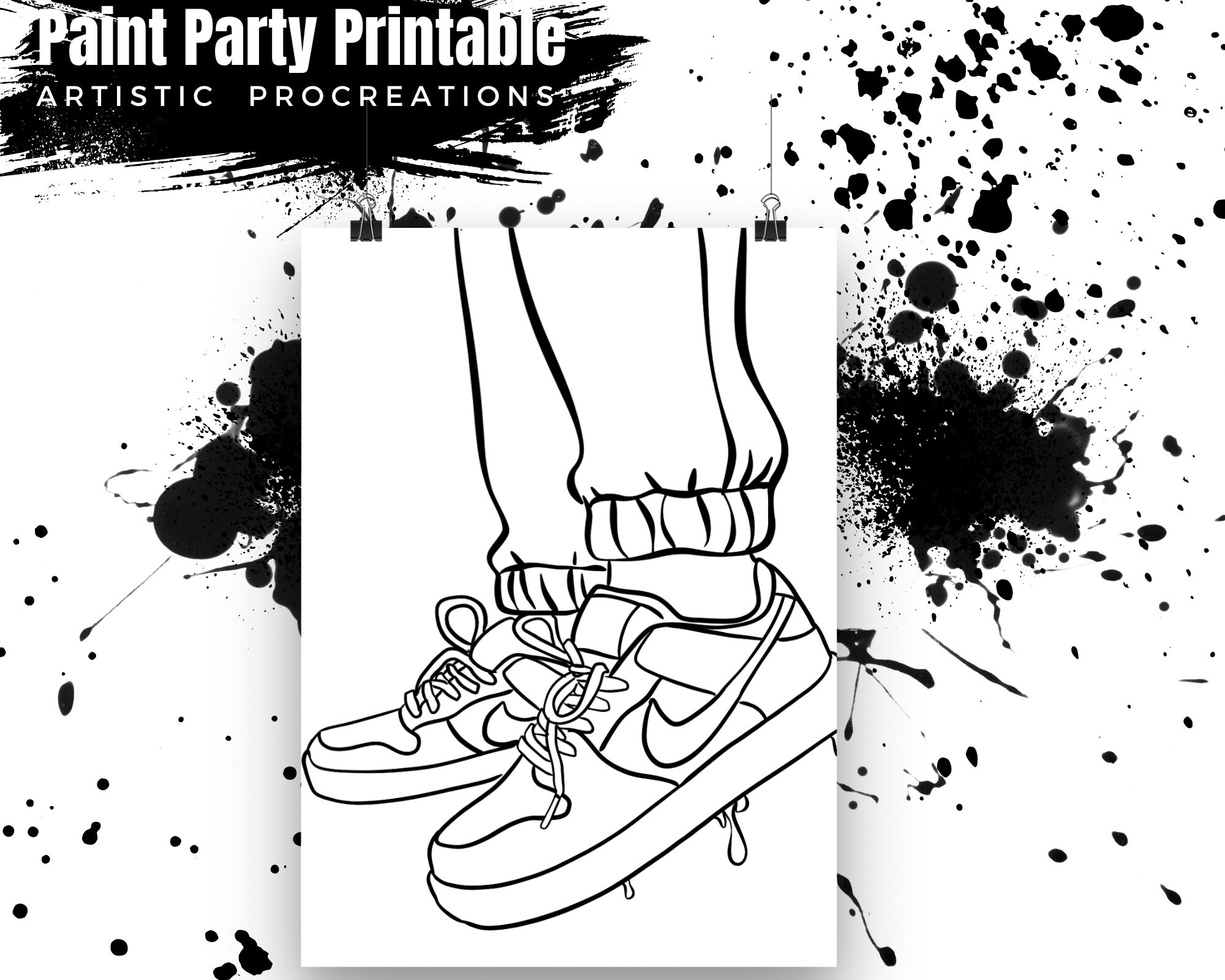 Canvas Printable/ Pre Drawn Outline Canvas Drippen/ DIY - Etsy