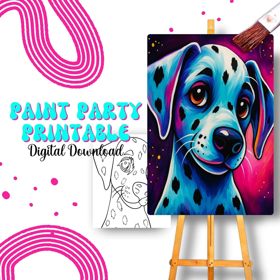 Paint Party Printable Tracers – Instant Digital Download for DIY Art ...