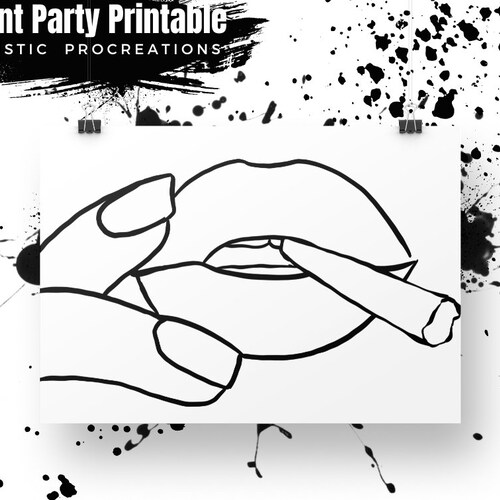 Pre Sketched Canvas/ 420/ Paint Party/ Canvas Outline/ DIY - Etsy