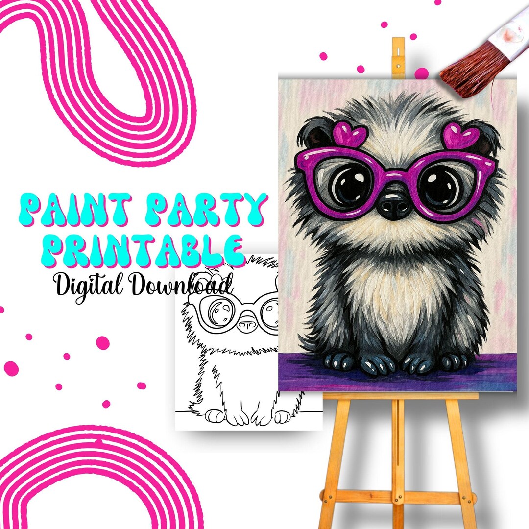 Paint Party Printable Tracers – Instant Digital Download for DIY Art ...