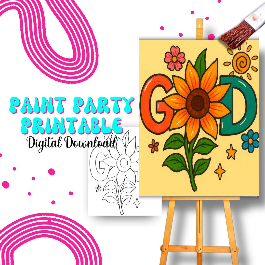 Paint Party Printable Tracers – Instant Digital Download for DIY Art ...