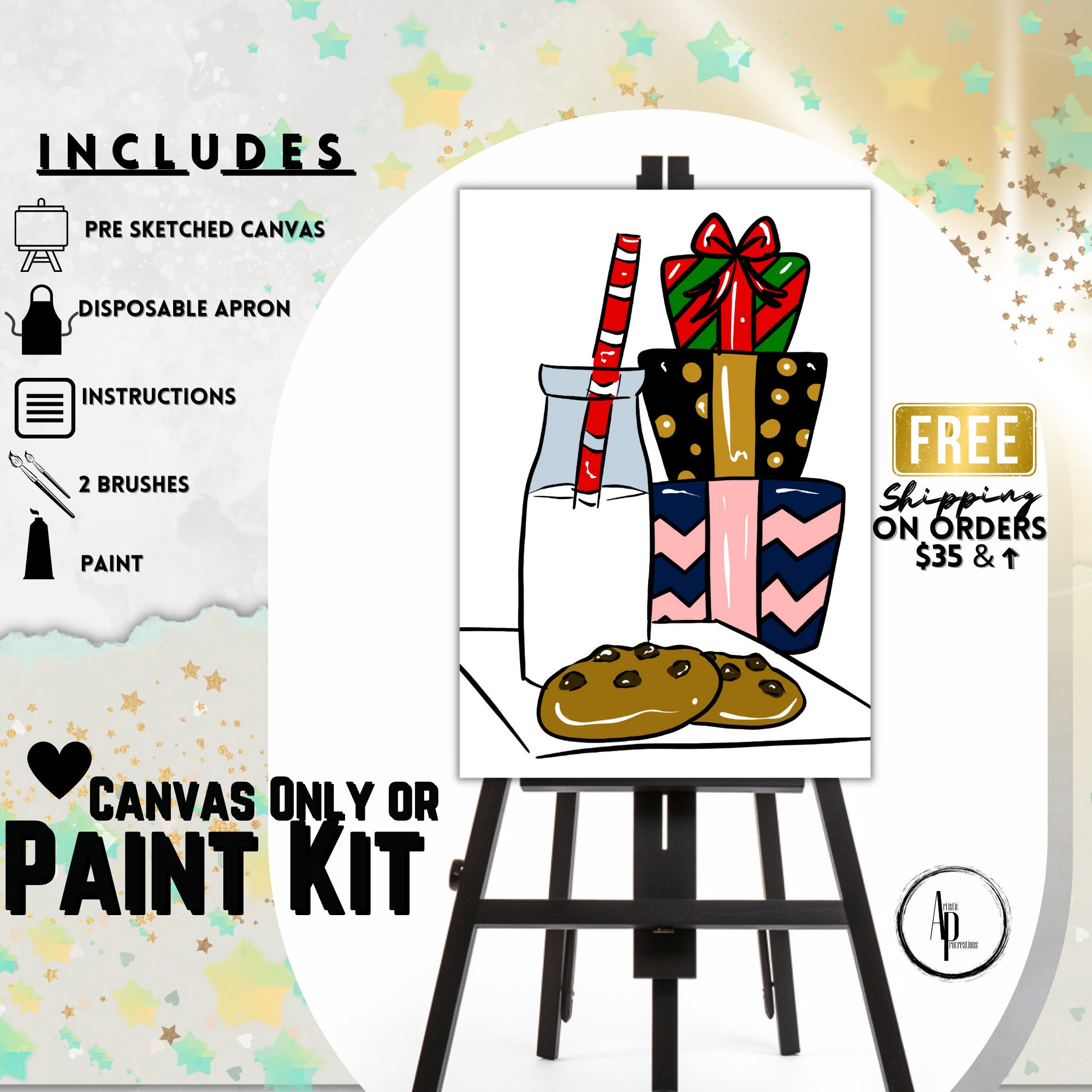 Canvas Printable/ Pre Drawn Outline Canvas Christmas/ DIY - Etsy