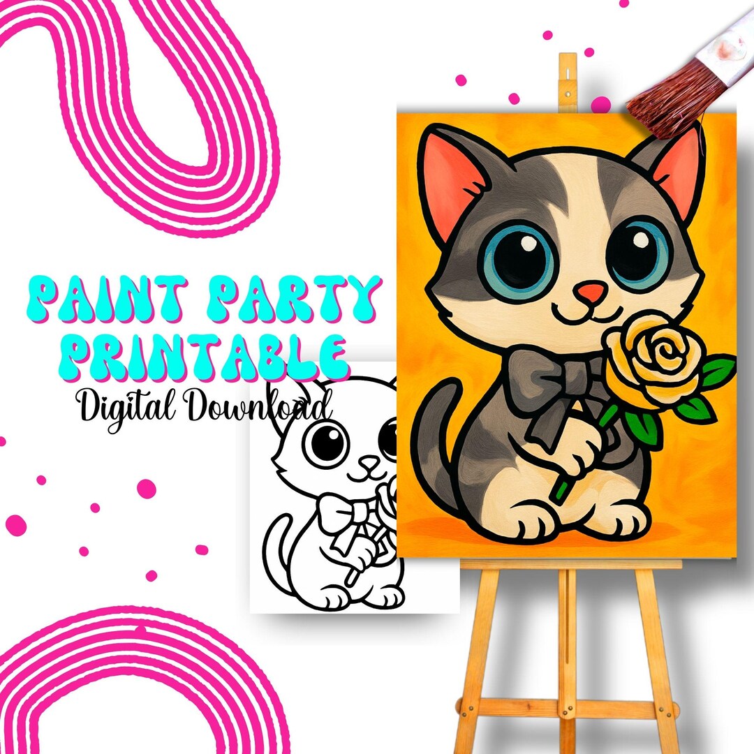 Paint Party Printable Tracers – Instant Digital Download for DIY Art ...