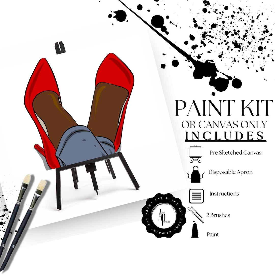 Canvas Paint Kit/ Pre Drawn Outline Canvas Christmas/ DIY Canvas/ Party ...