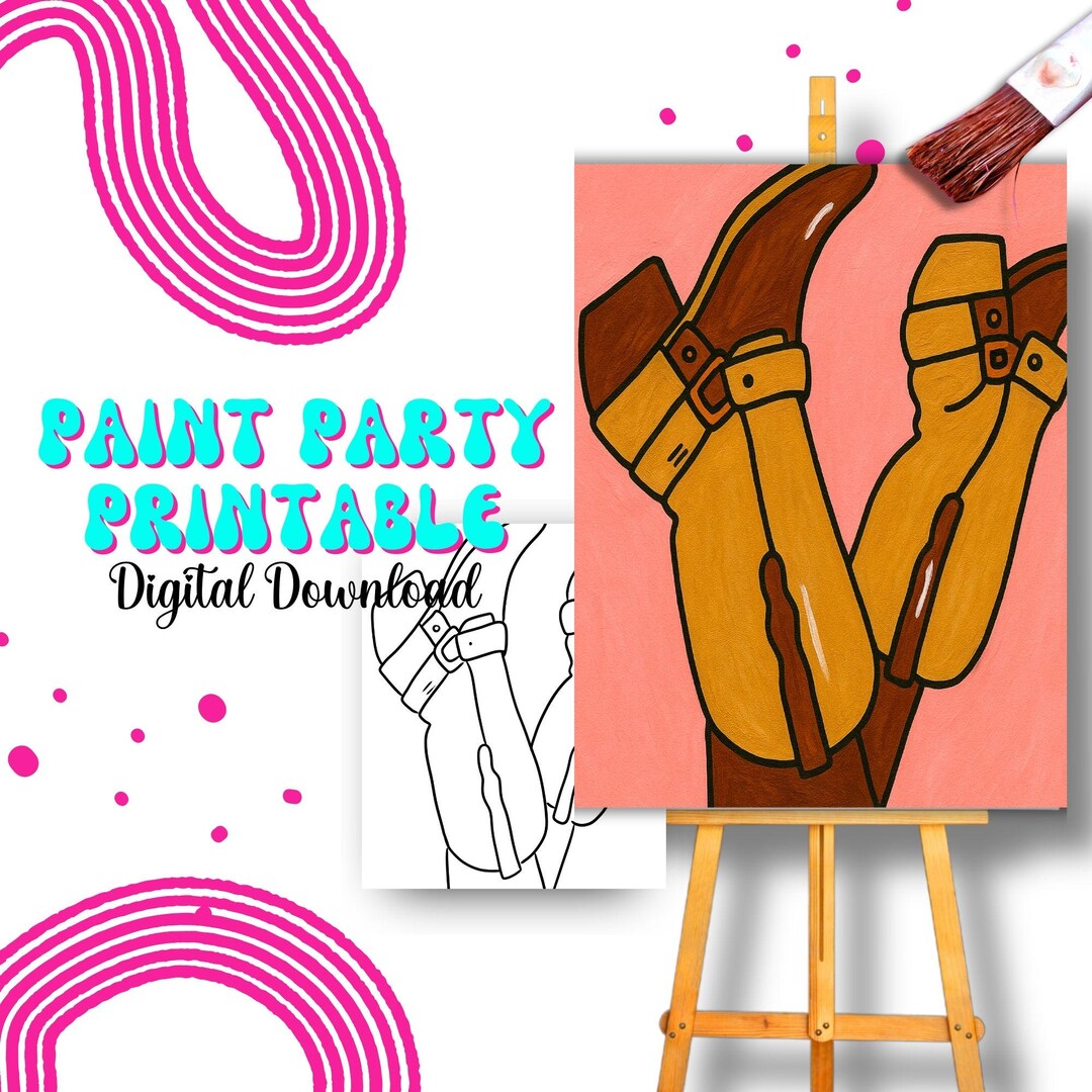 Paint Party Printable Tracers – Instant Digital Download for DIY Art ...