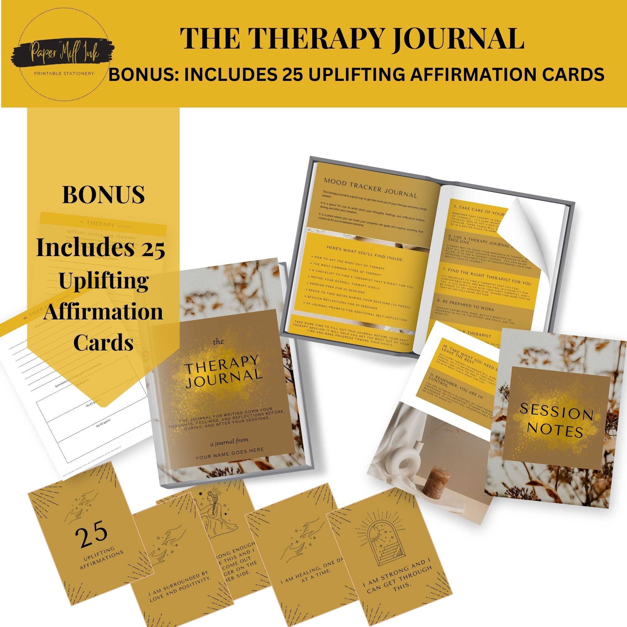 Printable Therapy Journal Mental Health Depression Journal Mindfulness ...