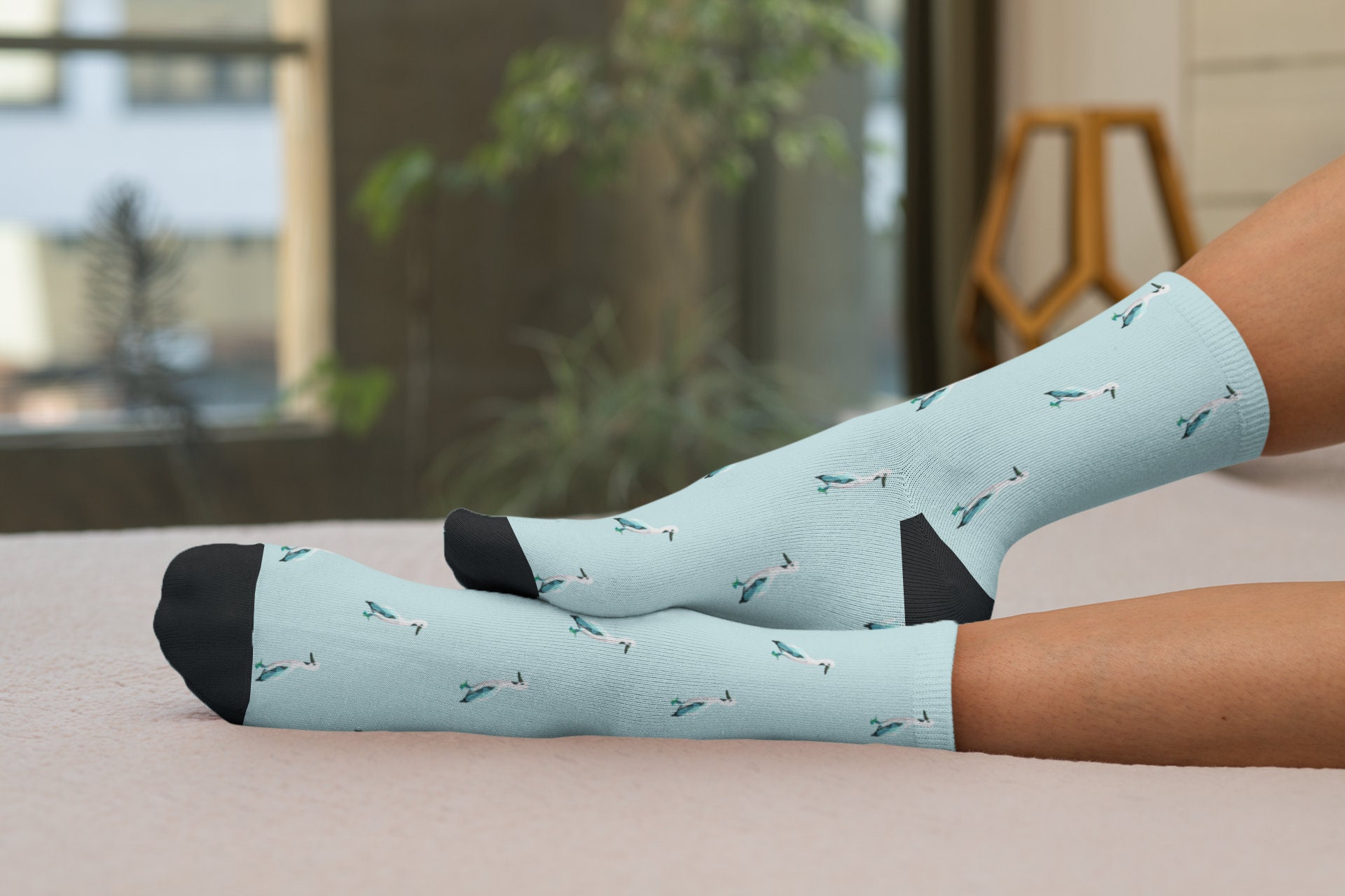 Blue Footed Booby Bird Socks, Galapagos Animal Socks for Birders ...