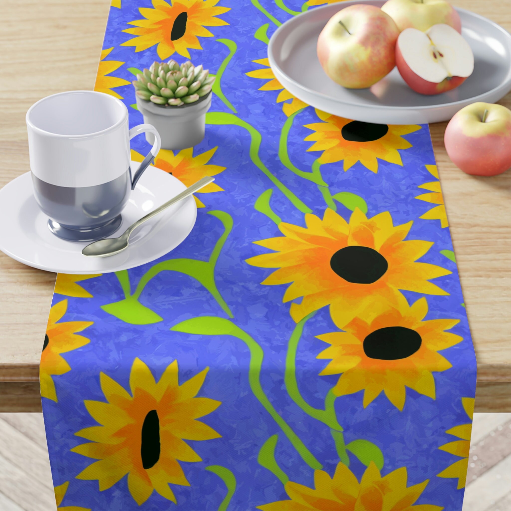 Sunflower Table Runner, Kansas State Flower Dining Table Topper, Floral ...