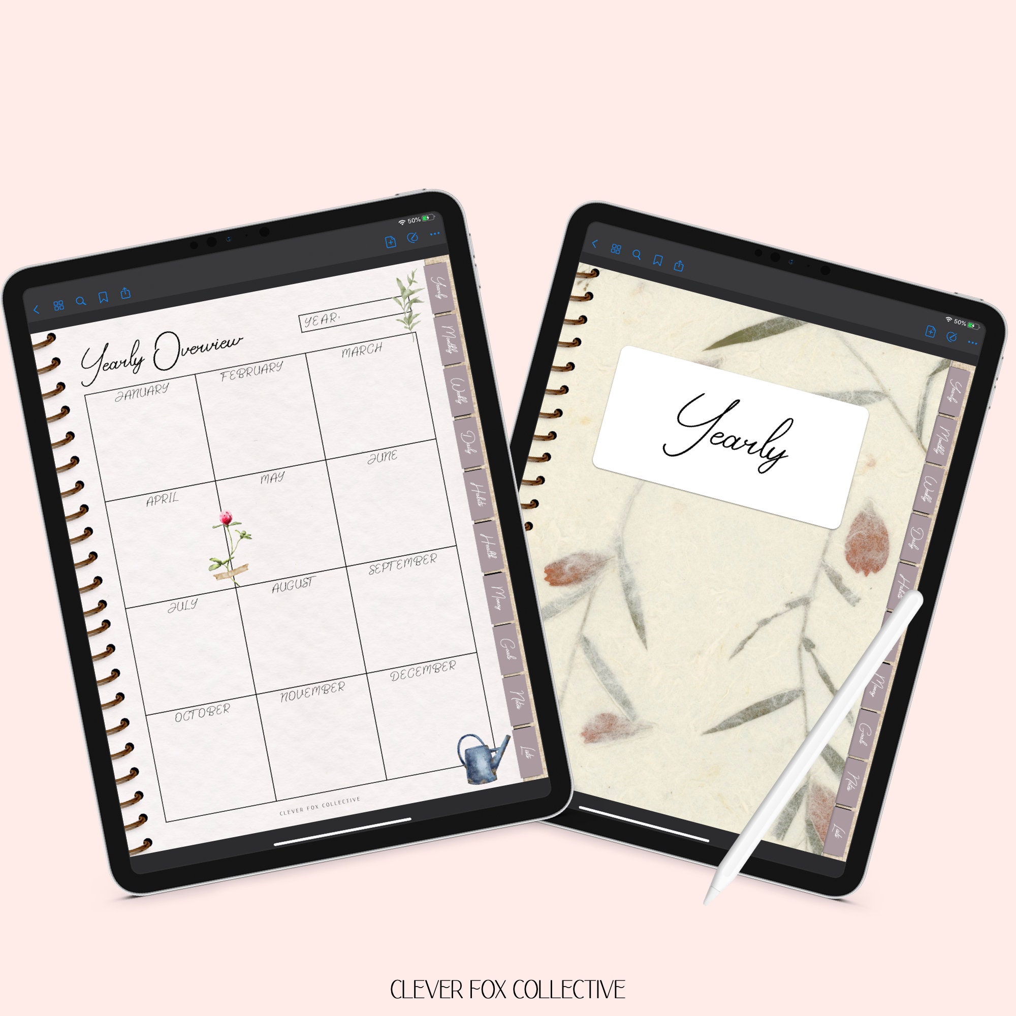 Pressed Flowers Spring Themed Digital Planner, Best Digital Planner ...