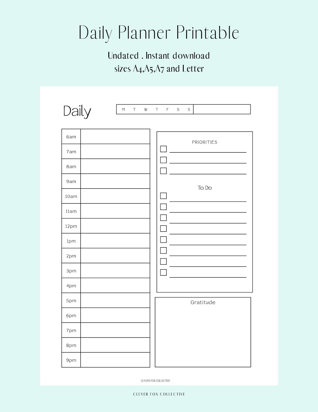Printable Daily Planner, ADHD Daily Planner, Productivity Planner ...