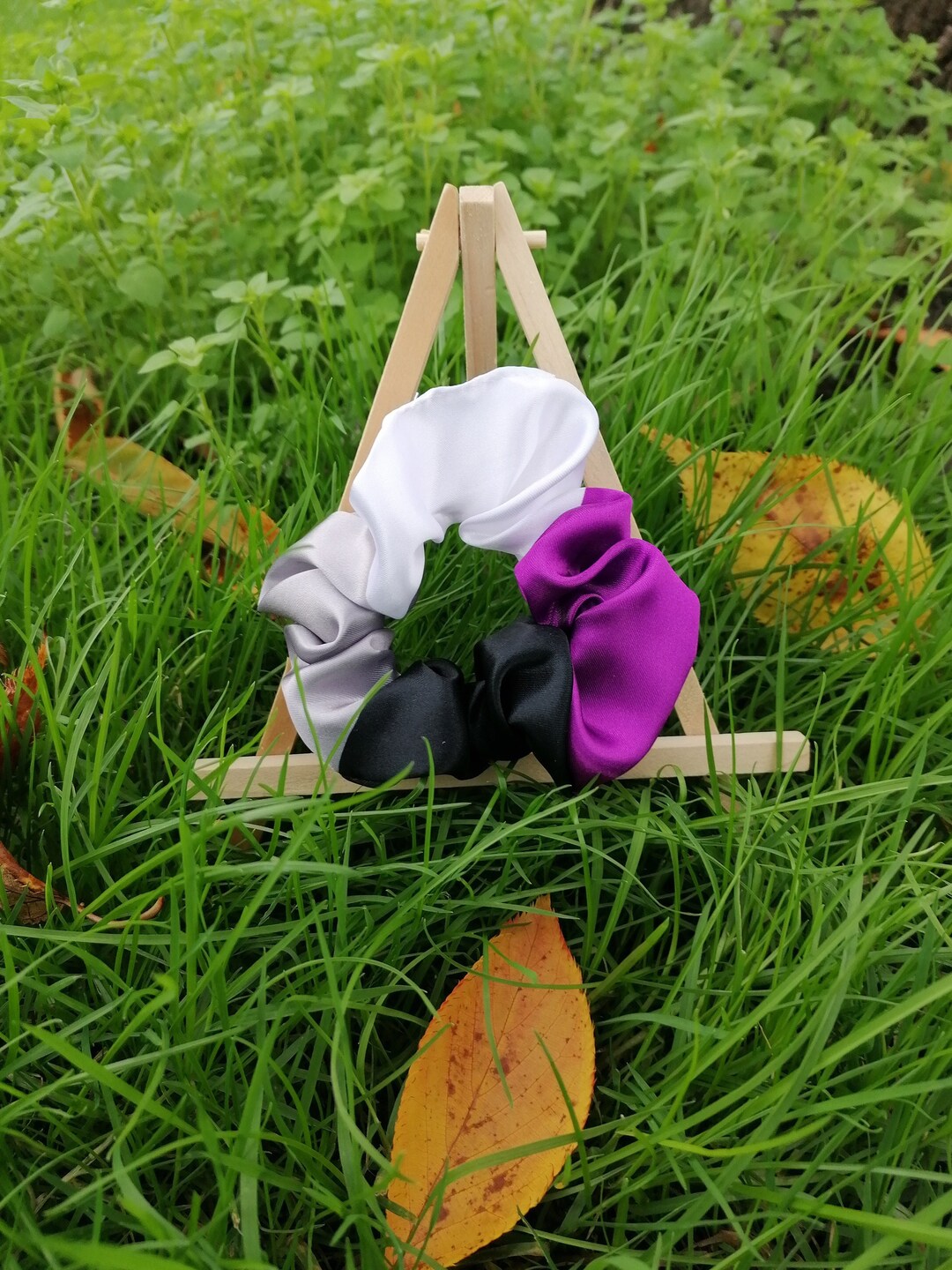 Asexual Lgbtq Purple Grey White Black Scrunchie Inclusive Pride Lgbt Asexual Umbrella Etsy