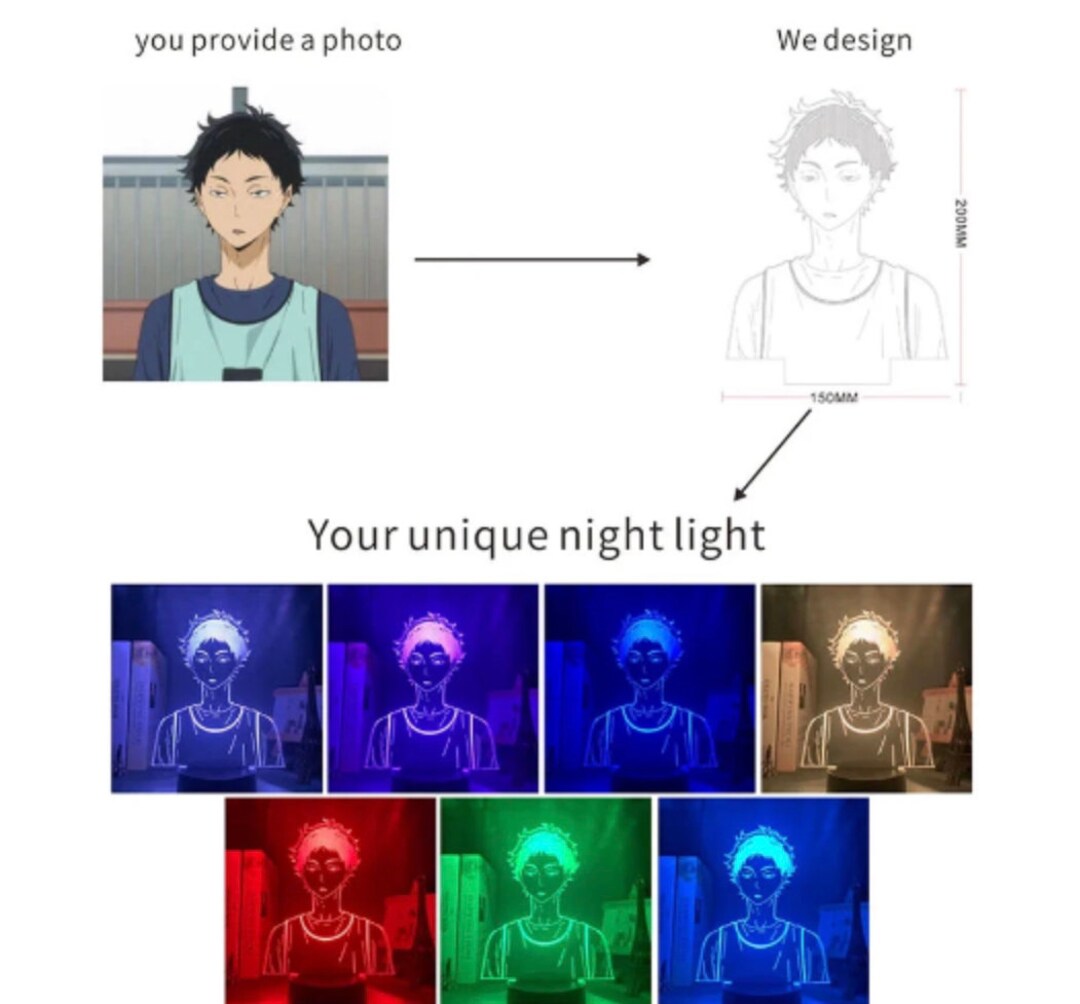 Custom LED Light | Anime | Manga | Nightlight | Japan | Gaming | Gift ...