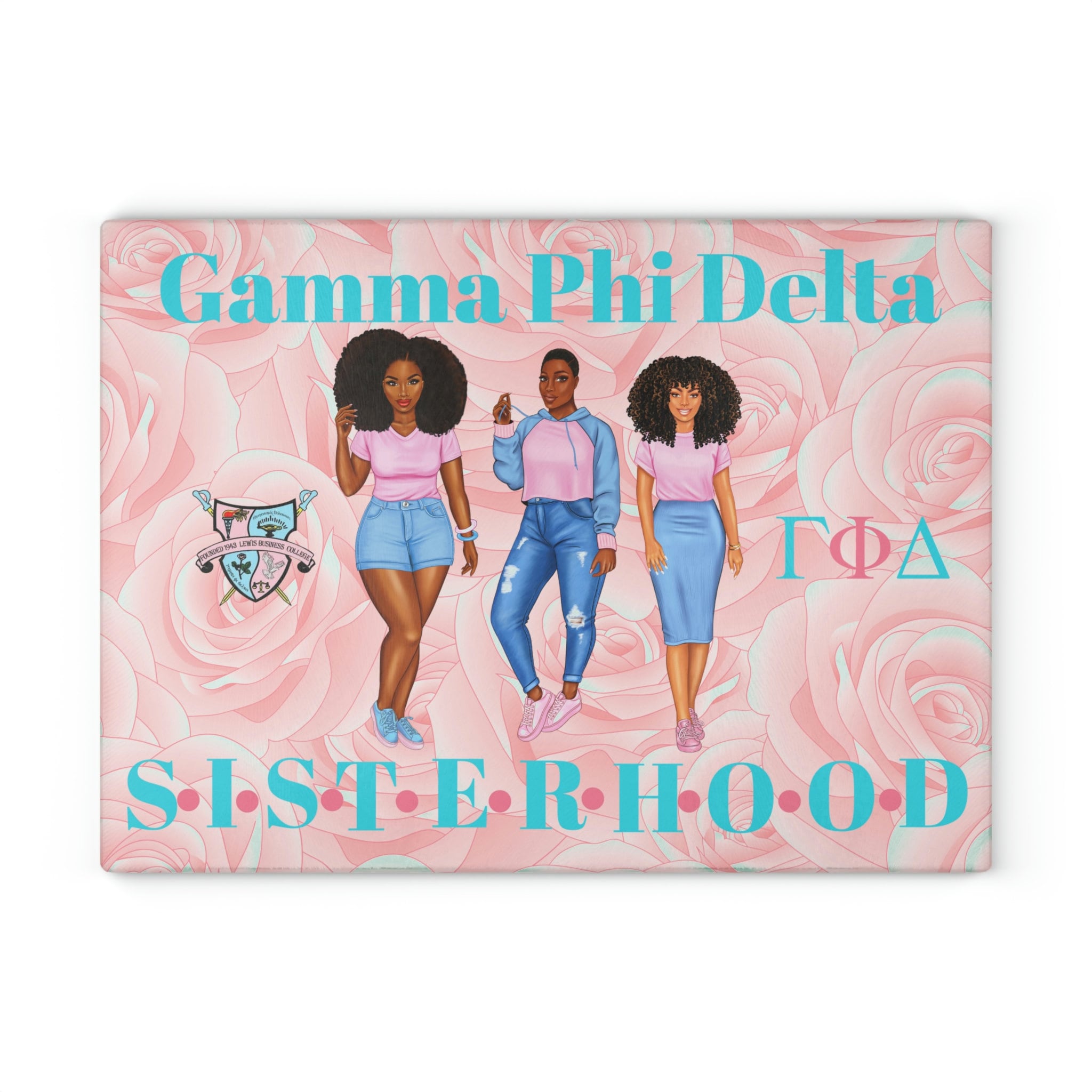 Gamma Phi Delta Sorority Glass Cutting Board - Etsy