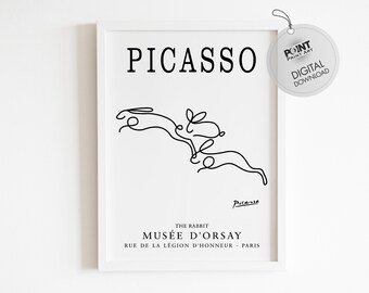 Picasso Line Art Poster the Pig Picasso Print Animal Art - Etsy