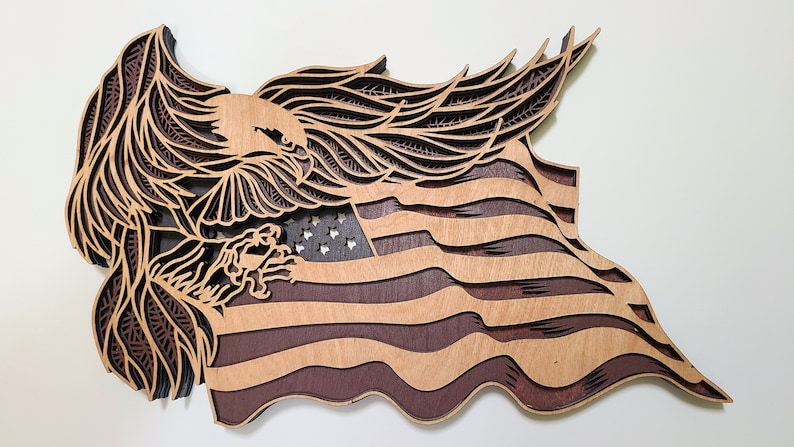 Laser Cut Eagle Flag - Etsy