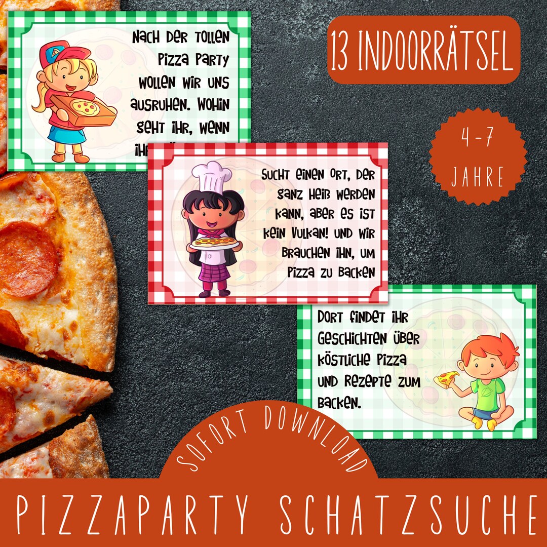 Printable Pizza Treasure Hunt for Children's Birthday Parties / Pizza ...