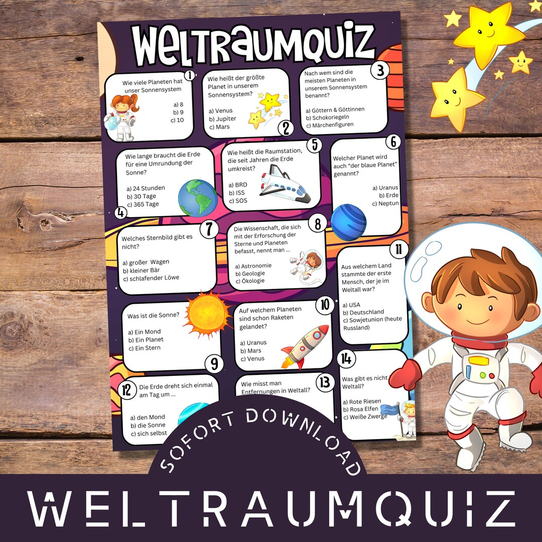 Space Quiz to Print / Space Guessing Game for Children / Riddle ...