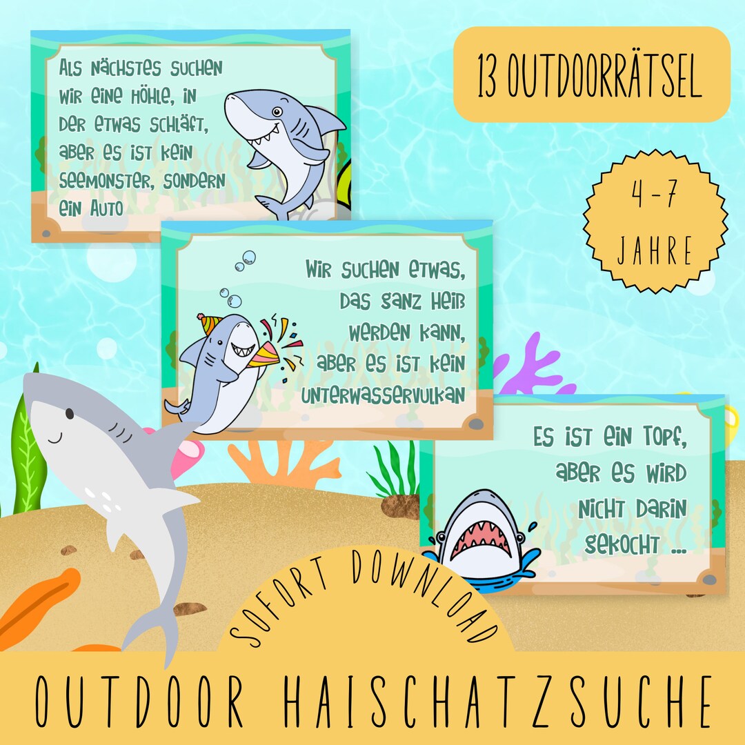 Outdoor Shark Treasure Hunt to Print / Shark Scavenger Hunt in the ...