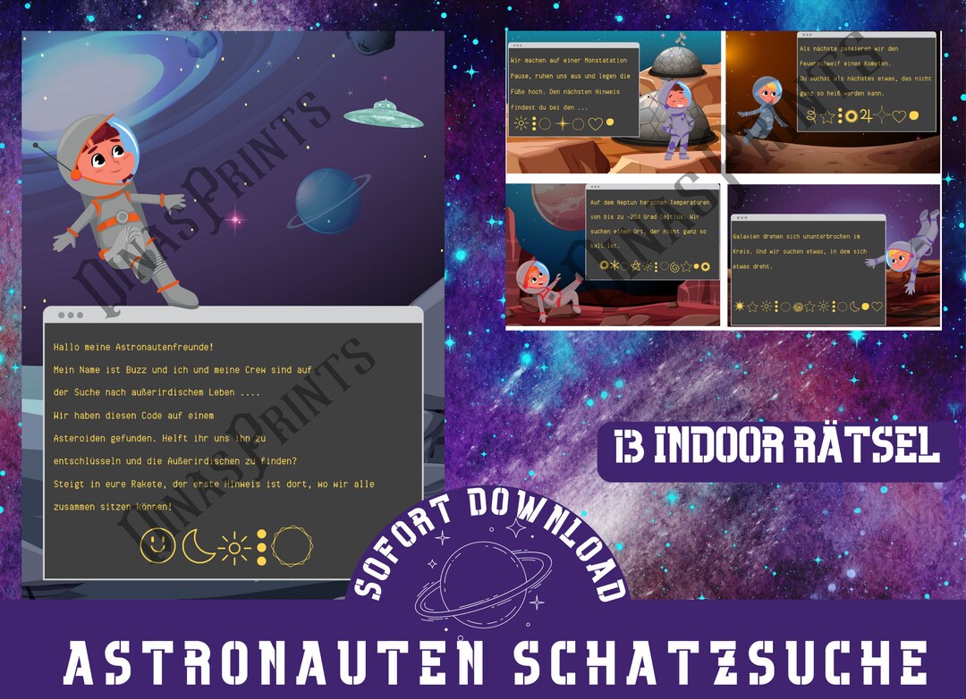 Astronaut Treasure Hunt Indoor / Children's Birthday Party - Etsy