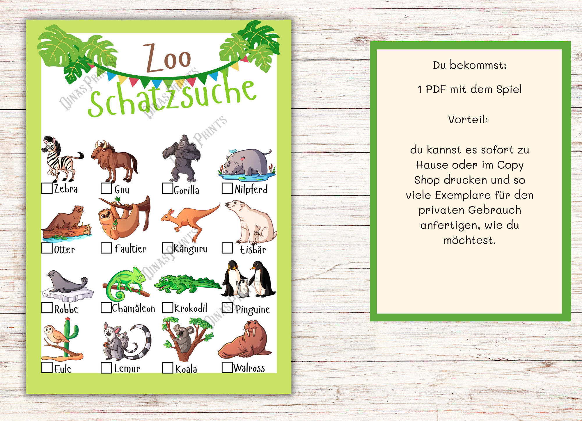 Zoo Treasure Hunt for Children Birthday at the Zoo Children's Activity ...