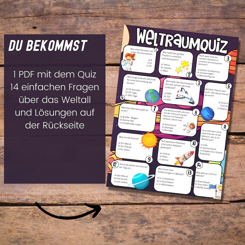 Space Quiz to Print / Space Guessing Game for Children / Riddle ...