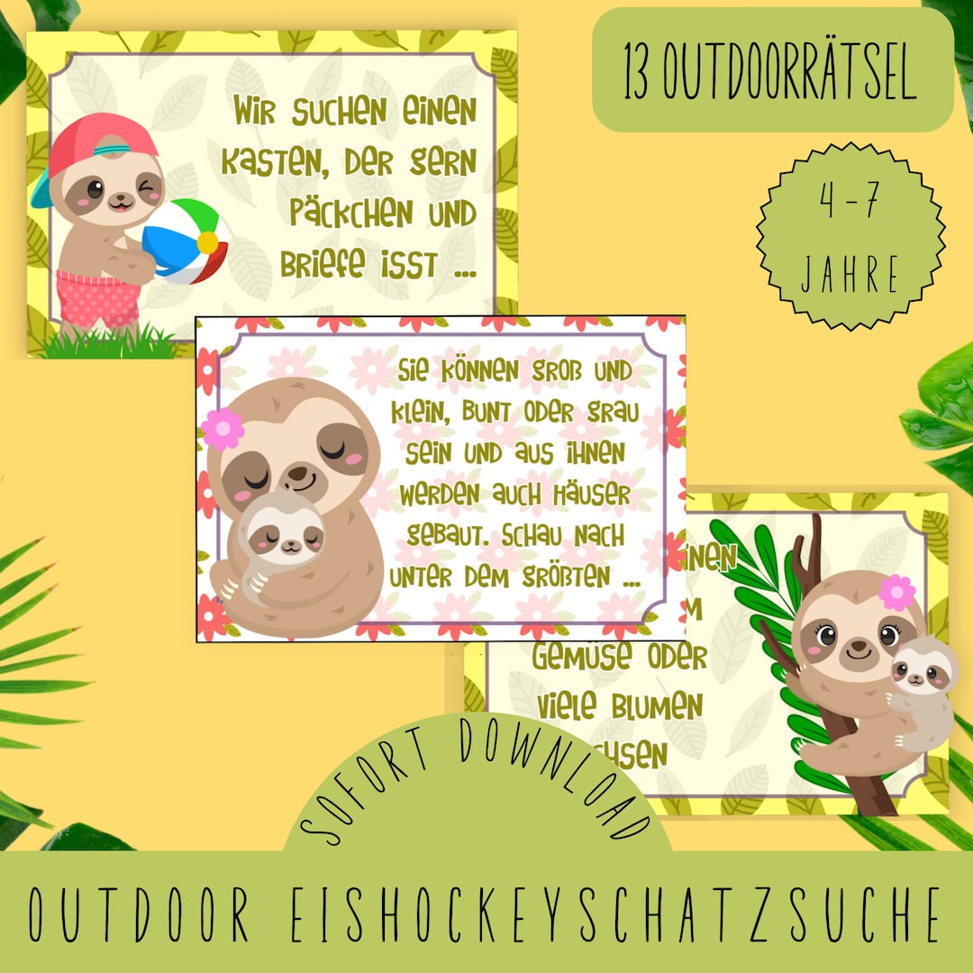 Outdoor Sloth Treasure Hunt to Print / Sloth Scavenger Hunt in the ...