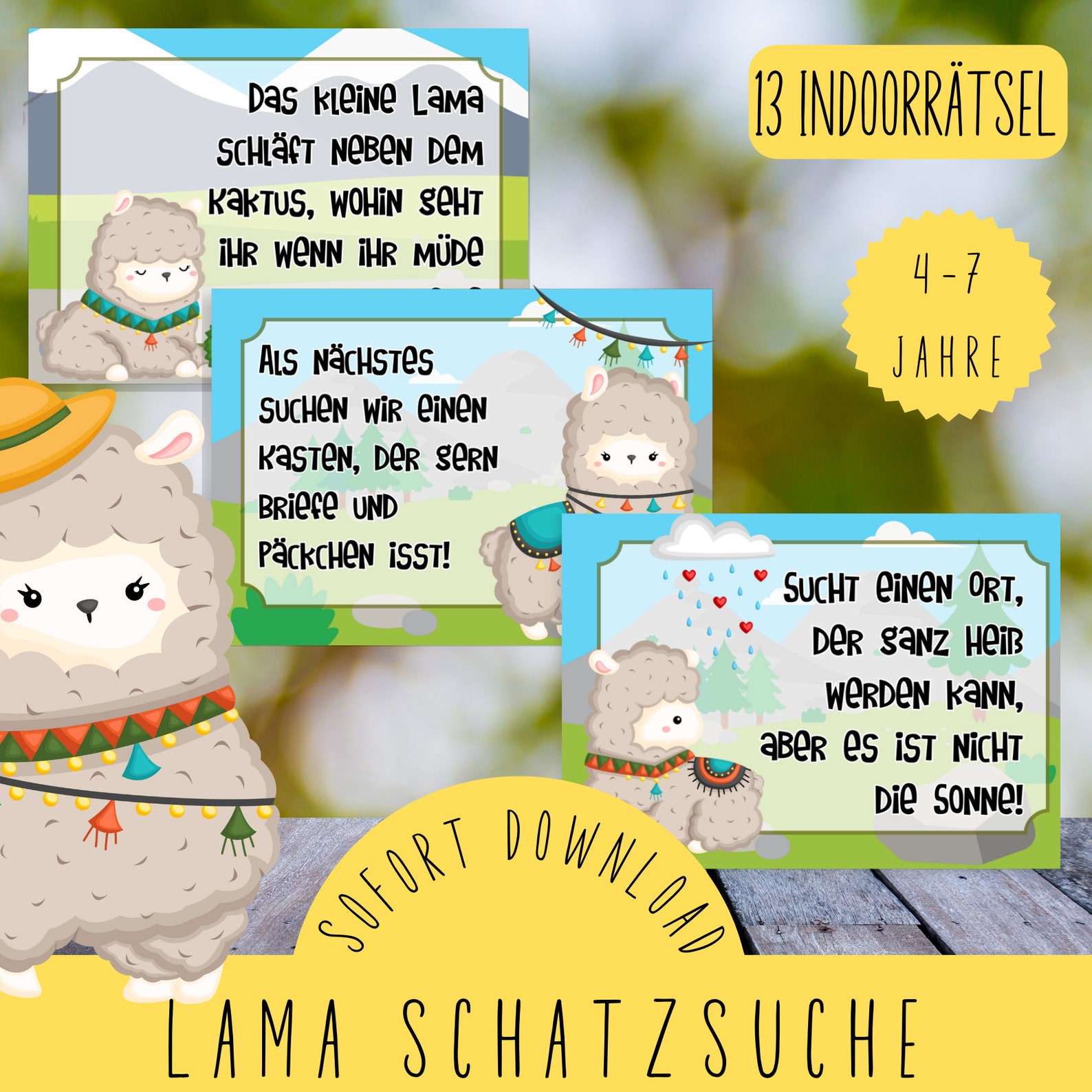 Llama Treasure Hunt to Print Out / Indoor Scavenger Hunt Llama ...