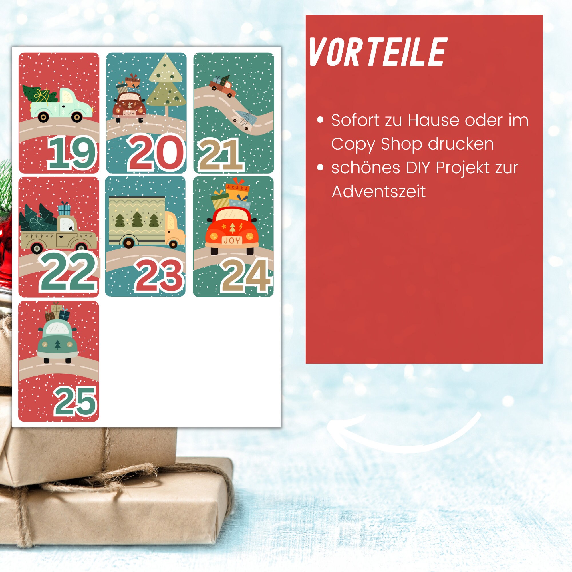 Printable Advent Calendar Numbers Cars / Car Advent Calendar Numbers ...