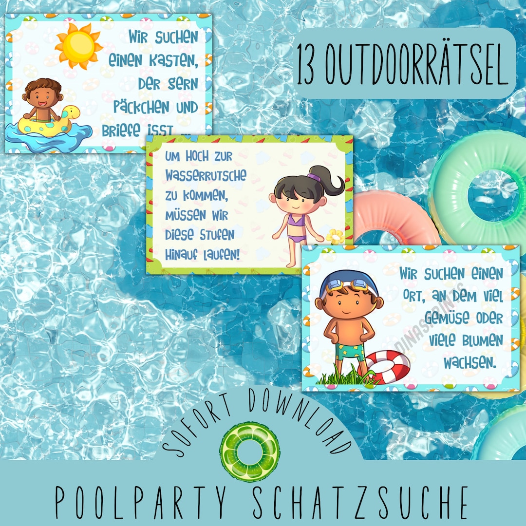 Pool Party Treasure Hunt/garden Party Scavenger Hunt/outdoor Treasure ...