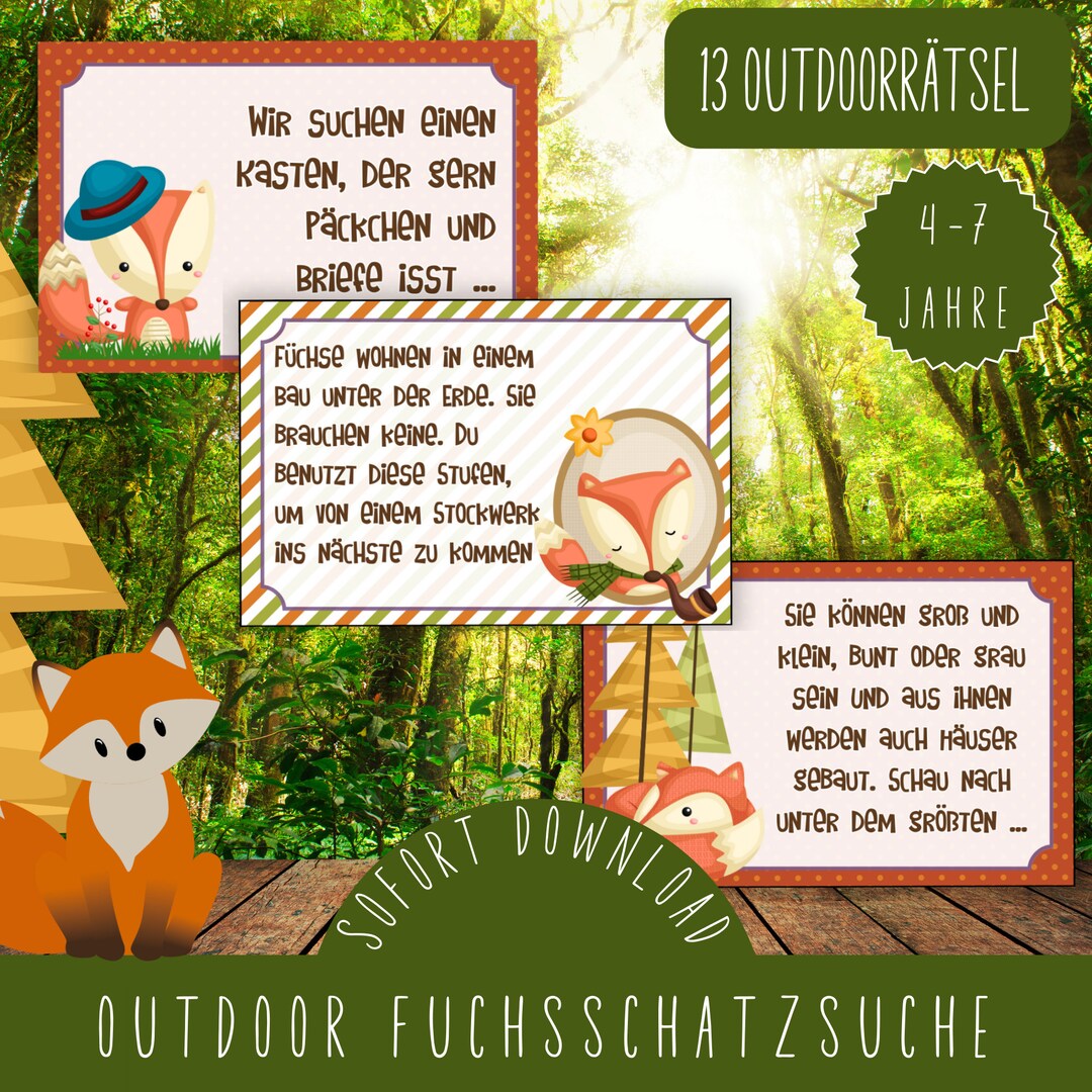 Outdoor Fox Treasure Hunt / Fox Scavenger Hunt in the Garden / Children ...