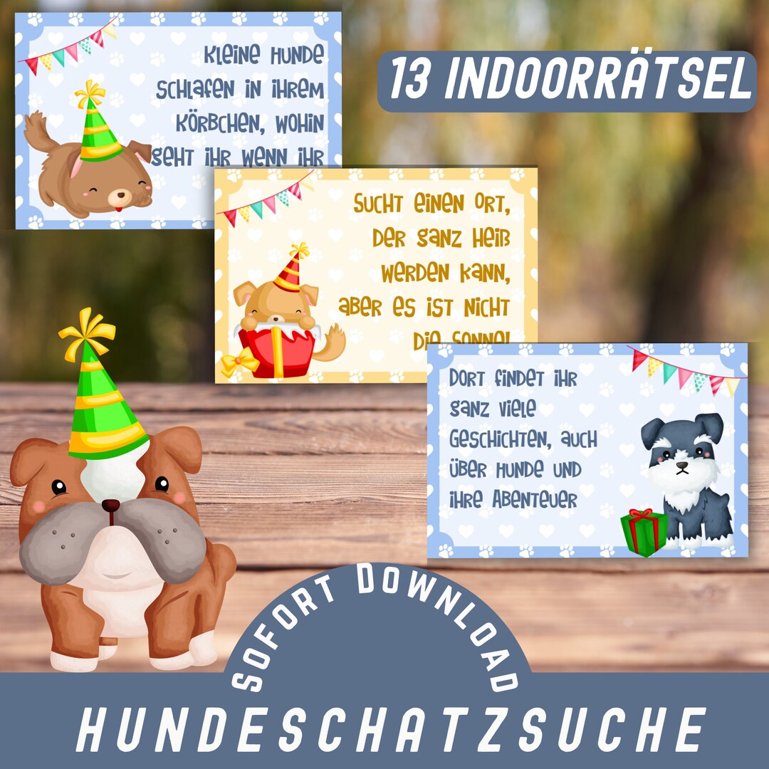 Printable Dog Treasure Hunt for Children's Birthday Parties / Finished ...