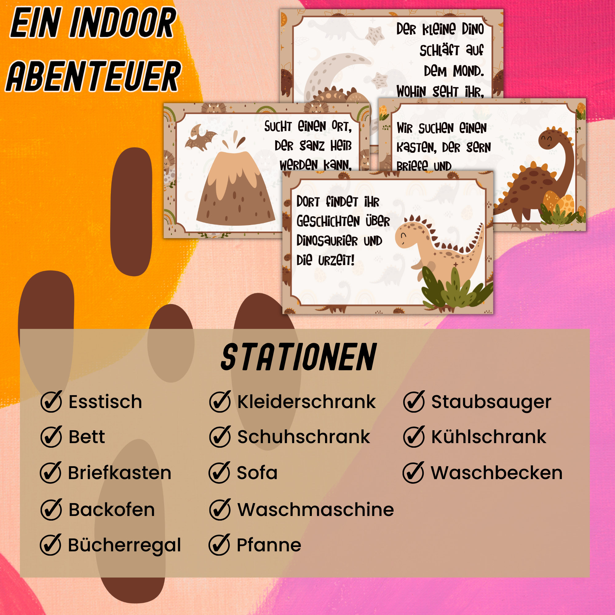 Indoor Dinosaur Treasure Hunt in Boho Style / Dino Scavenger Hunt ...